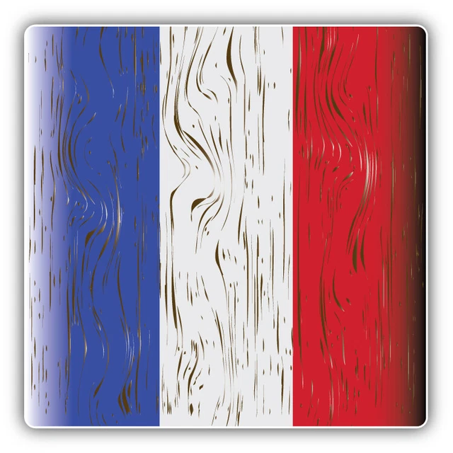 DOPASTICKER France Wooden Flag Sticker Decal Phone Decal Water Bottle ...