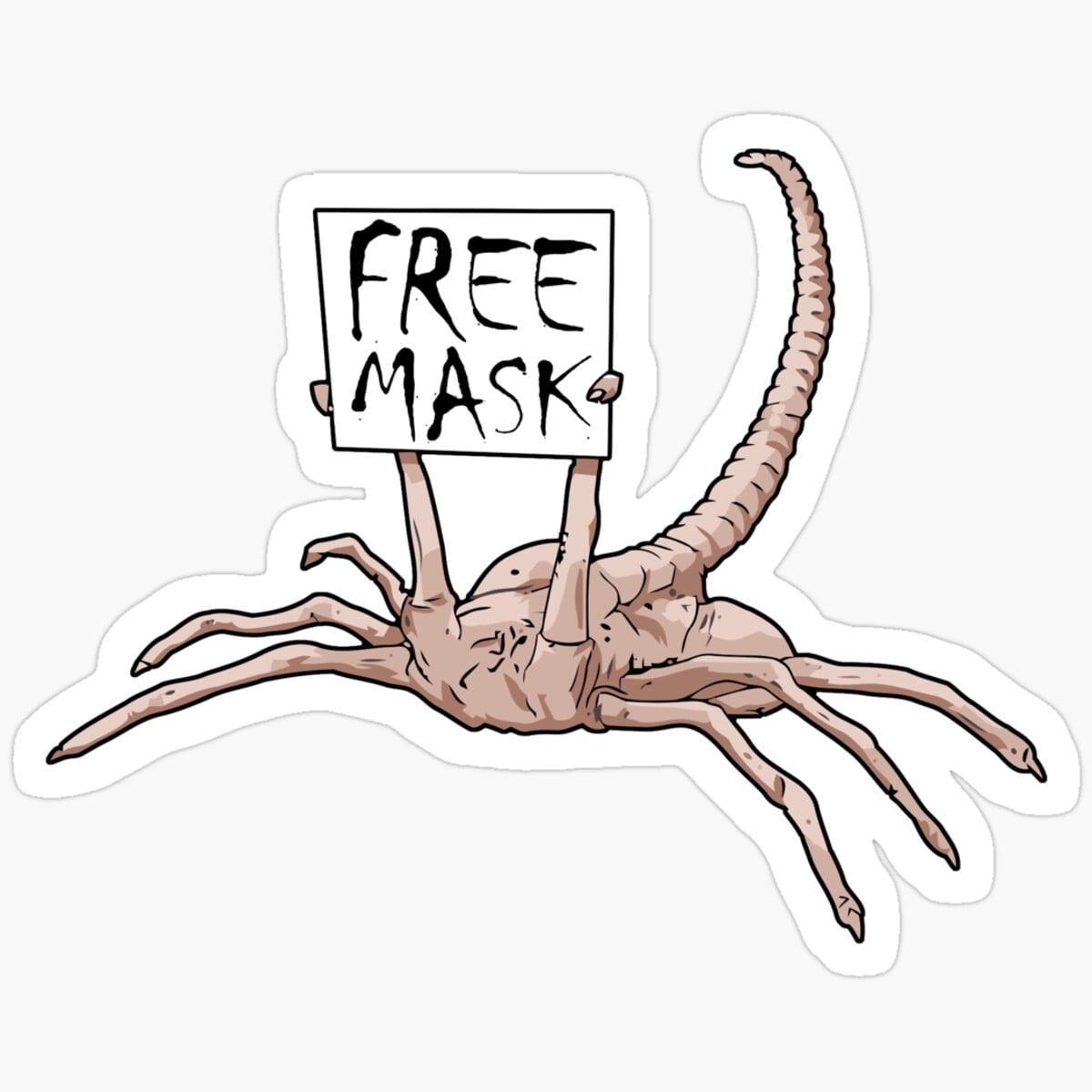 DOPASTICKER Free Mask! - Facehugger Sticker Waterproof Sticker For ...