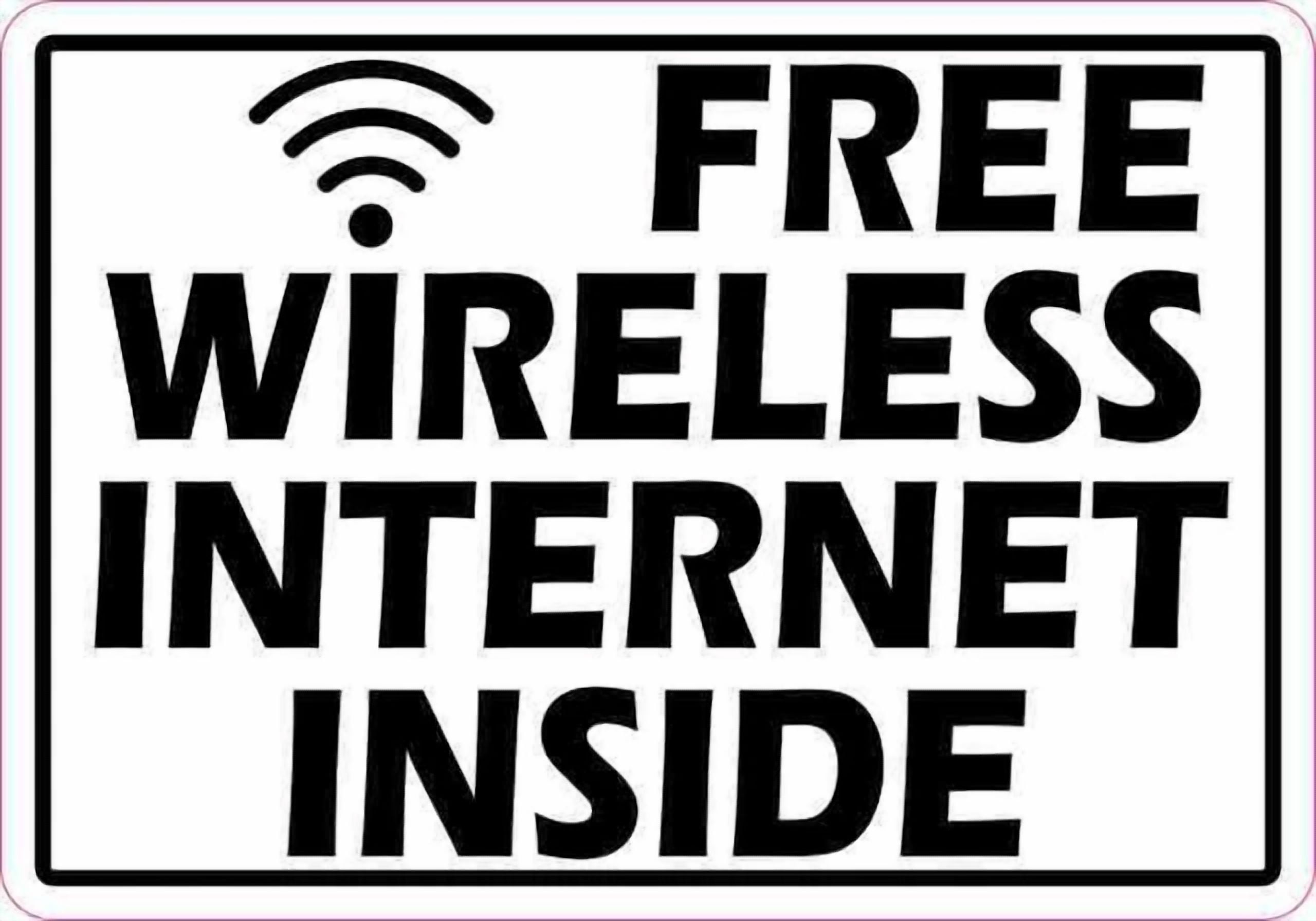 DOPASTICKER Free Wireless Internet Inside Sticker Business Sticker ...