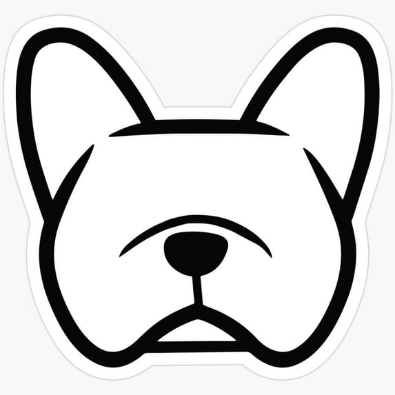 DOPASTICKER French Bulldog Outline - Black Frenchie Face - French ...
