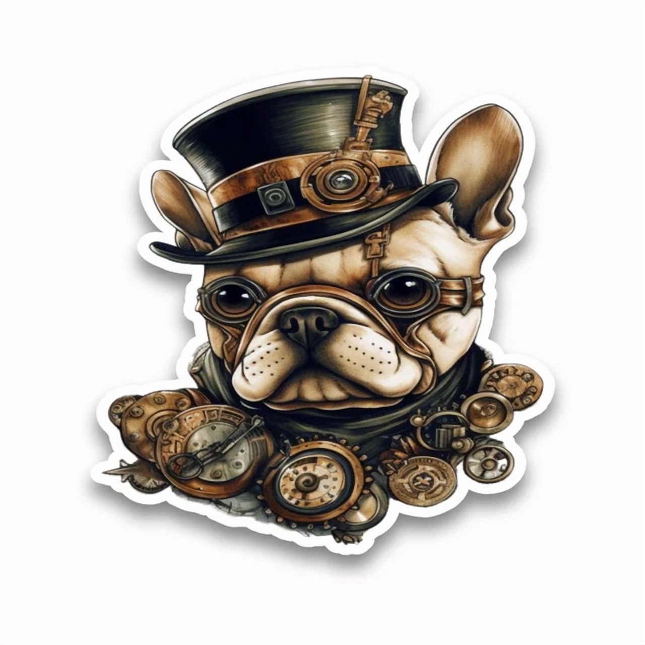 DOPASTICKER French Bulldog Steampunk Style Sticker Decal Car Window ...