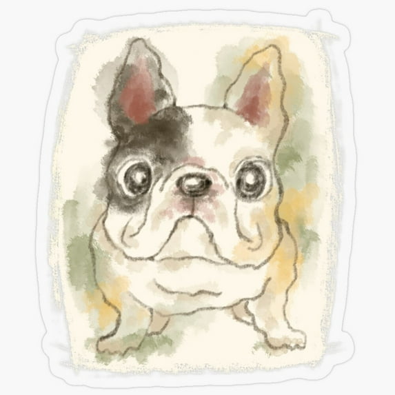DOPASTICKER French Bulldog Watercolor Transparent Sticker Phone Decal ...