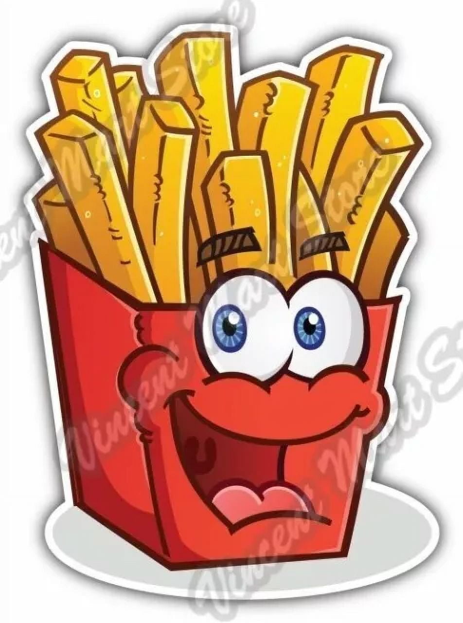 DOPASTICKER French Fries Box Smiling Cartoon Kids Car Sticker Decal ...