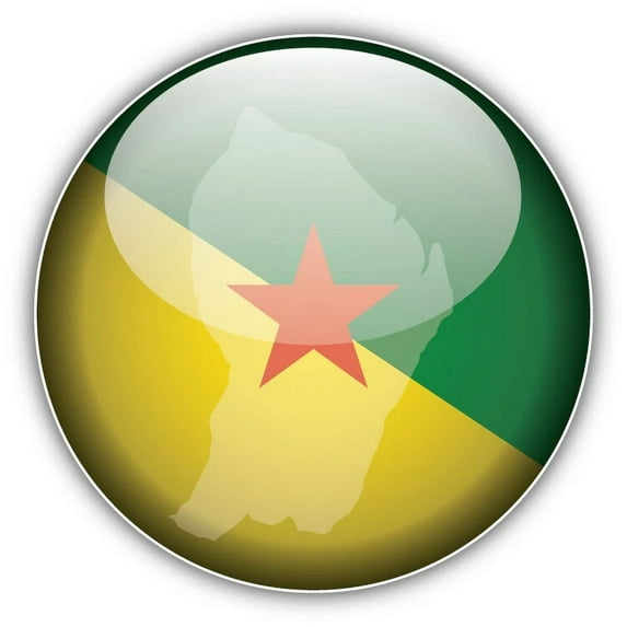 DOPASTICKER French Guiana Map Flag Car Bumper Sticker Decal Waterproof ...