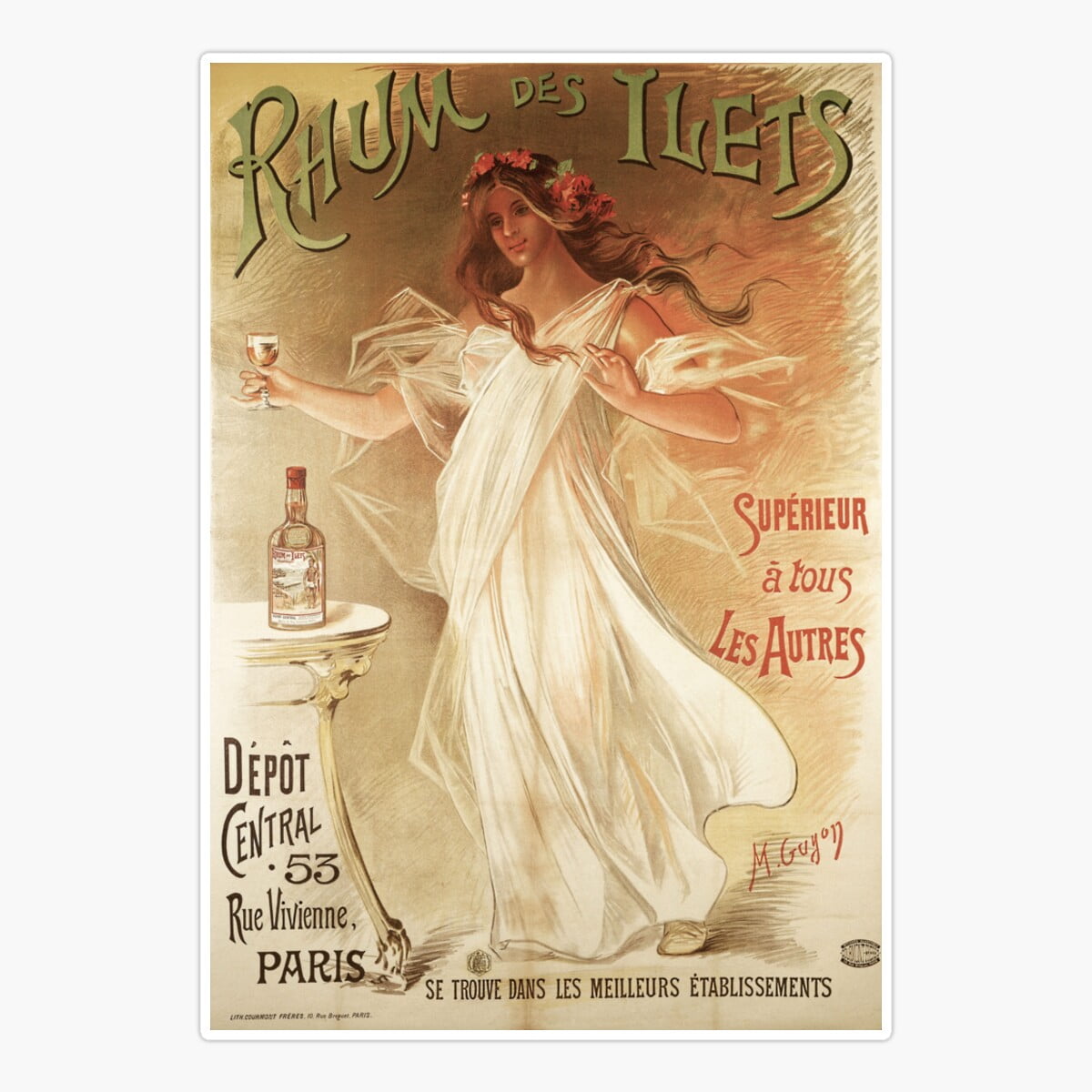 DOPASTICKER French Island Rum Poster Sticker, Phone Sticker Car Sticker ...