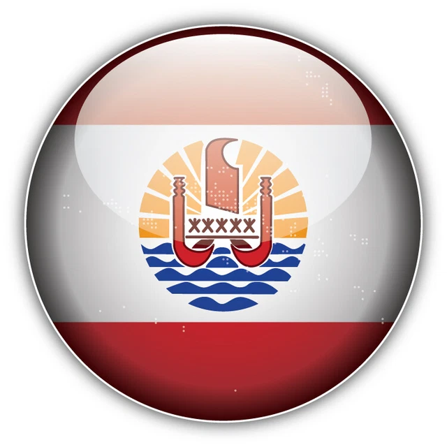DOPASTICKER French Polynesia Map Flag Label Car Sticker Phone Water ...