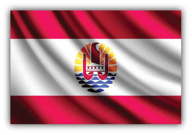 DOPASTICKER French Polynesia Waving Flag Car Sticker Phone Water Bottle ...