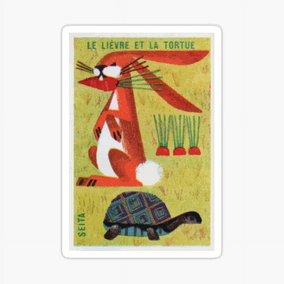 DOPASTICKER French The Tortoise And Hare Matchbox Label Sticker Phone ...