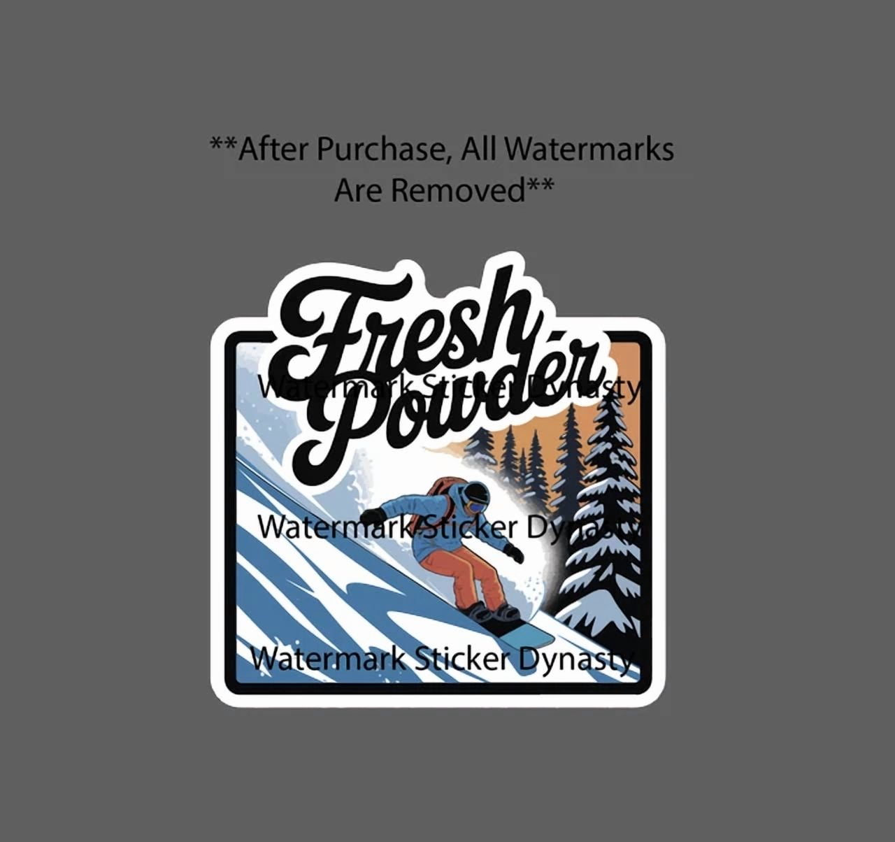 DOPASTICKER Fresh Powder Stickernowboard Slopes Ski Winter Sports ...