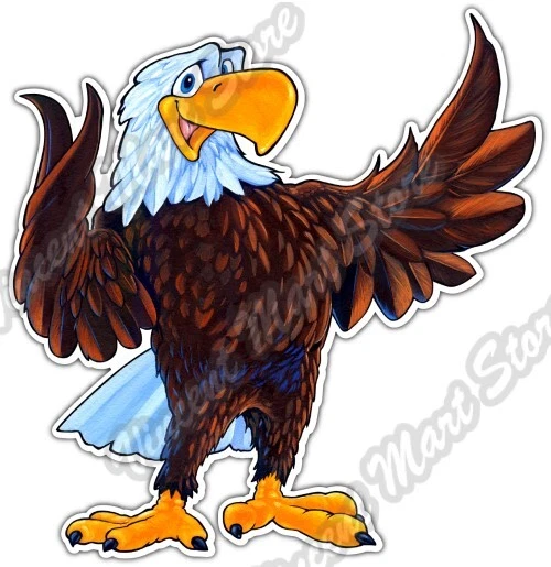 DOPASTICKER Friendly Bald Eagle Bird Cartoon Kids Car Sticker Decal ...