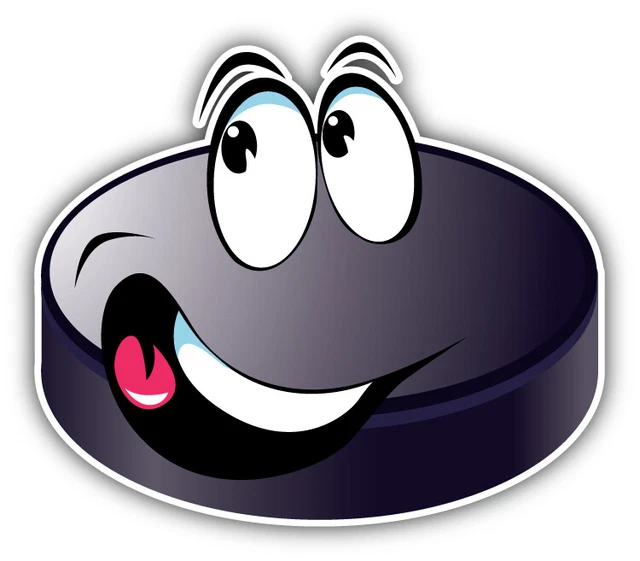 DOPASTICKER Friendly Hockey Puck Emotion Sticker Decal Phone Decal ...