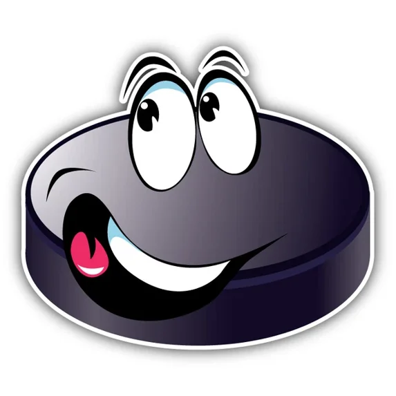 DOPASTICKER Friendly Hockey Puck Emotion Sticker Decal Phone Decal ...