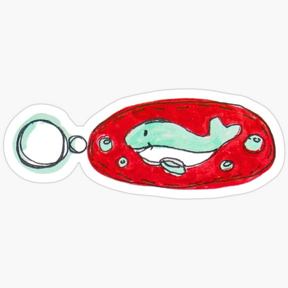 DOPASTICKER Friendly Whale Keychain Sticker Phone Sticker, Latop ...
