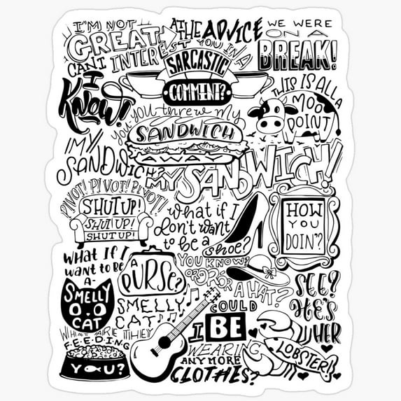 DOPASTICKER Friends Quote Compilation Sticker Birthday Gifts ...