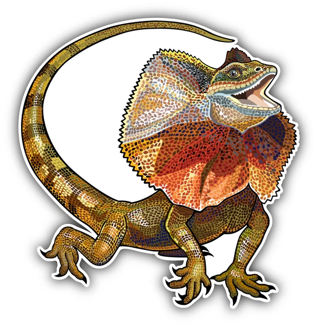 DOPASTICKER Frill Necked Lizard Sticker Decal Phone Decal Water Bottle ...