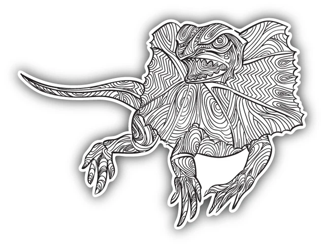 DOPASTICKER Frilled Lizard Sketch Sticker Decal Phone Decal Water ...