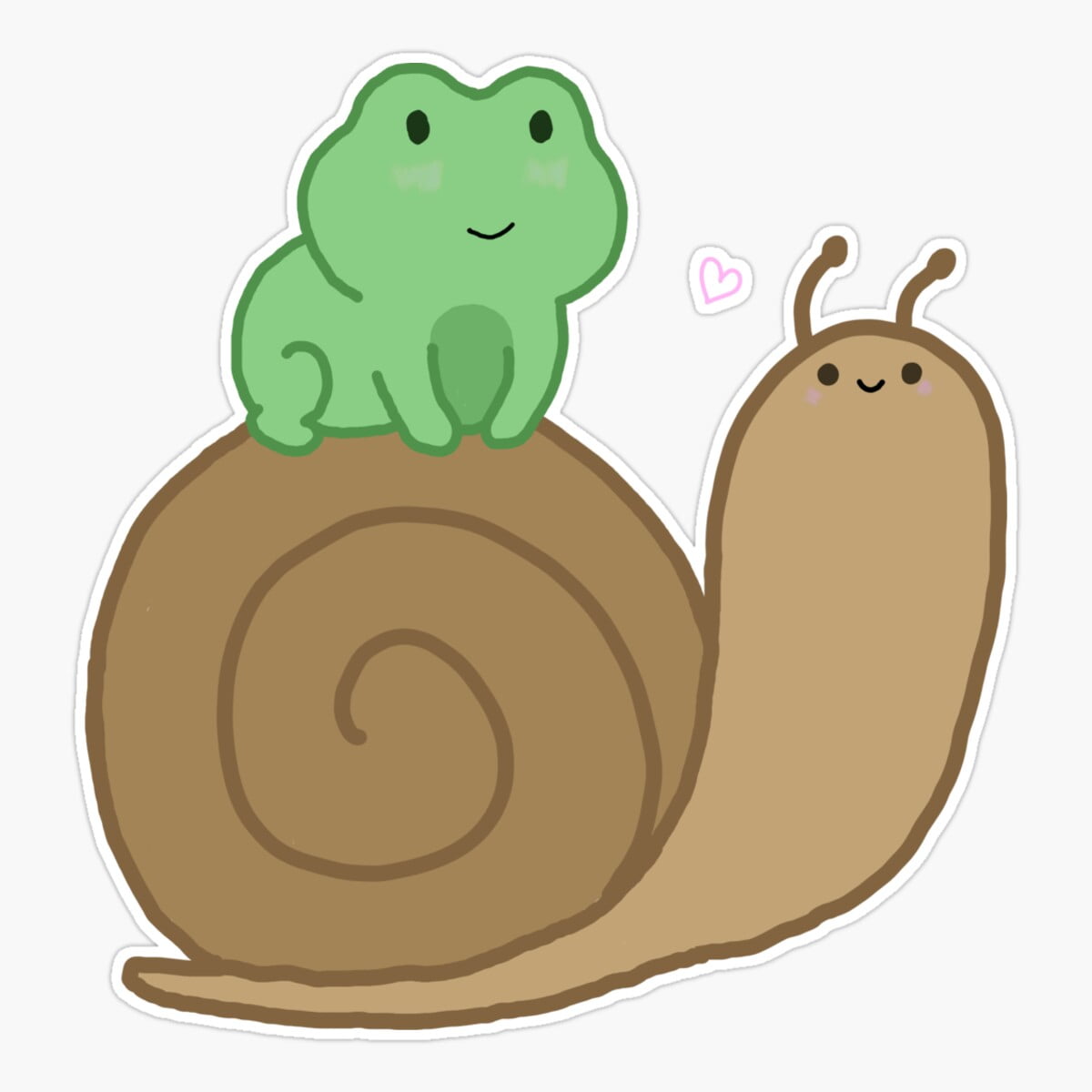 DOPASTICKER Frog And Snail Pals Sticker, Phone Sticker Car Stickers ...