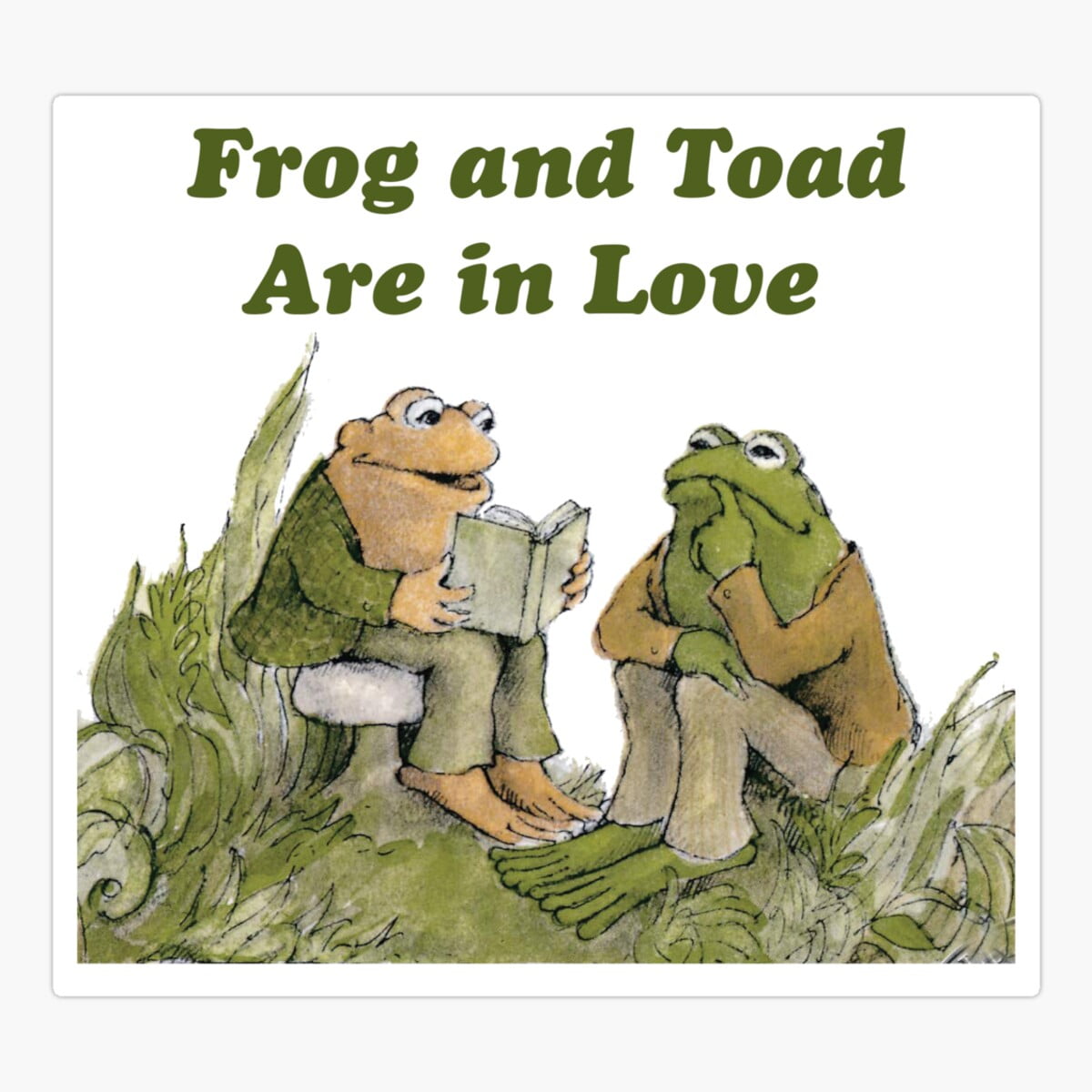 DOPASTICKER Frog And Toad Are In Love Sticker, Phone Sticker Car ...