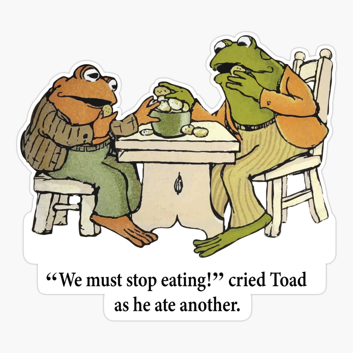 DOPASTICKER Frog And Toad Eating Cookies Sticker, Phone Sticker Car ...