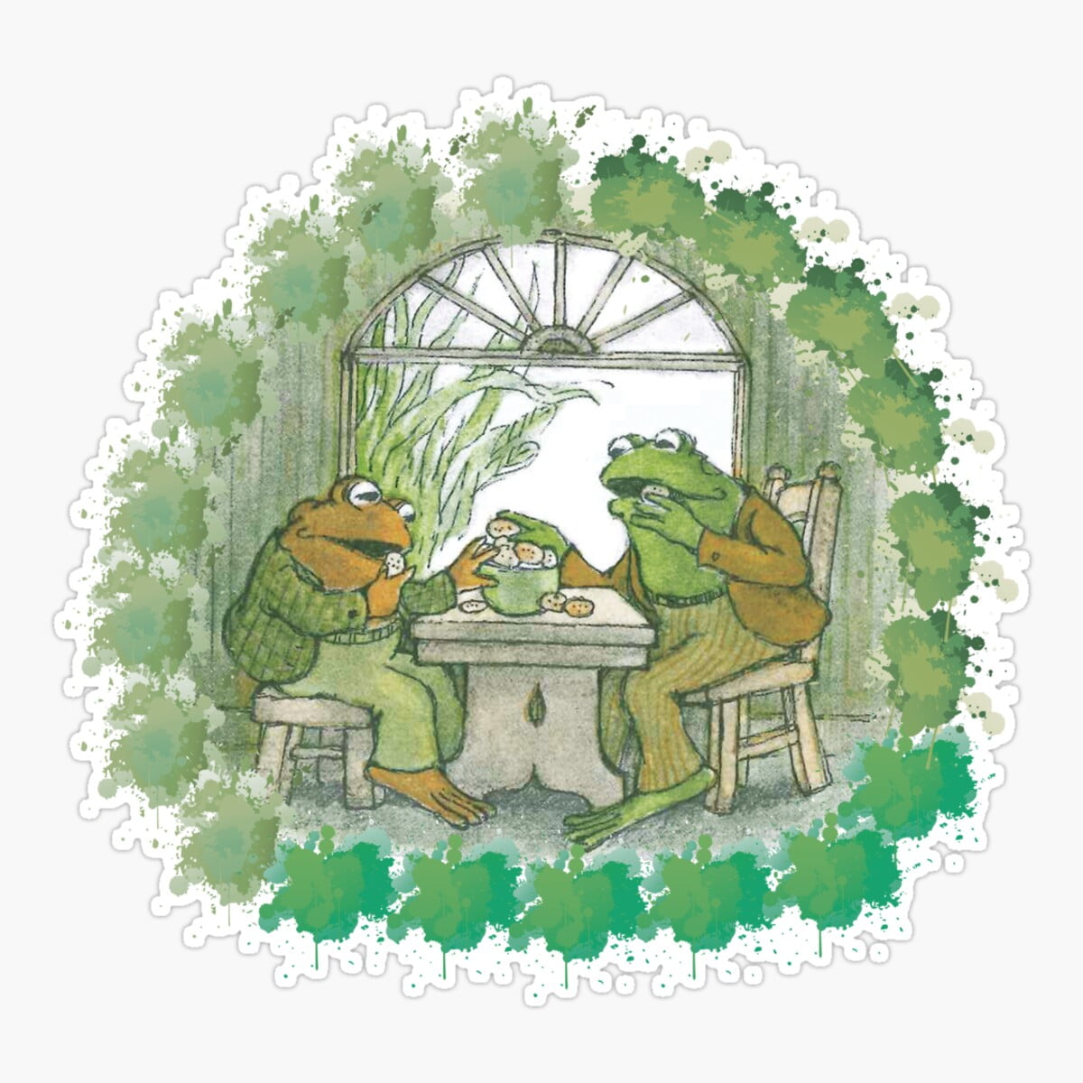 DOPASTICKER Frog And Toad On Table Sticker, Phone Sticker Car Stickers ...