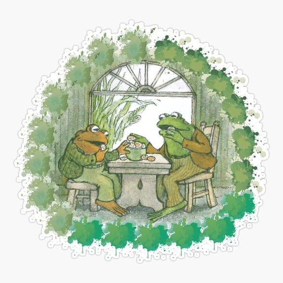 DOPASTICKER Frog And Toad On Table Sticker, Phone Sticker Car Stickers ...