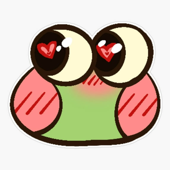 DOPASTICKER Frog Blushing With Lovey Dovey Hearts! Â™¥ Sticker, Phone ...