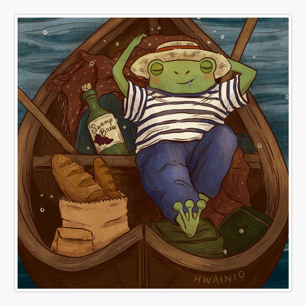 DOPASTICKER Frog Gondelier.... Frogdelier? Sticker, Phone Sticker Car ...