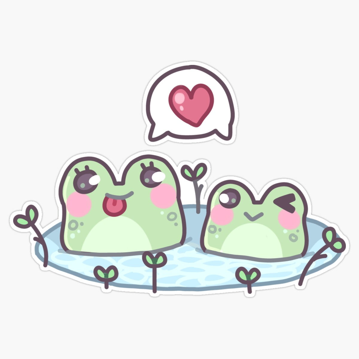 DOPASTICKER Frog Love Sticker, Phone Sticker Car Stickers, Birthday ...