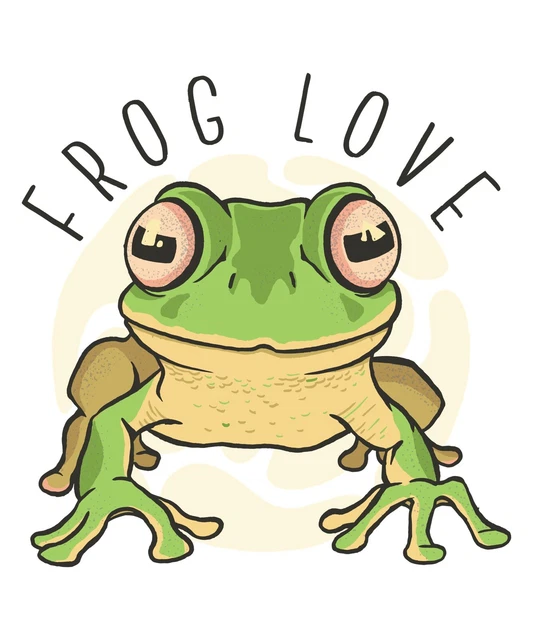 DOPASTICKER Frog Love Sticker Tree Horned Cuban Amphibian Green Cute ...