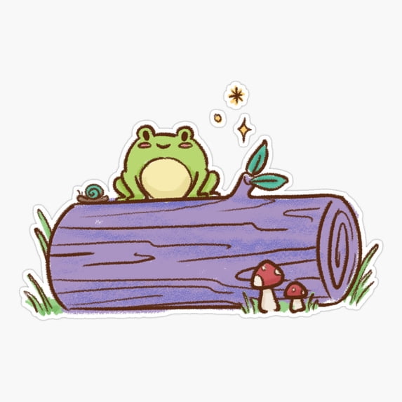 DOPASTICKER Frog On A Log Sticker, Phone Sticker Water Bottle Sticker ...