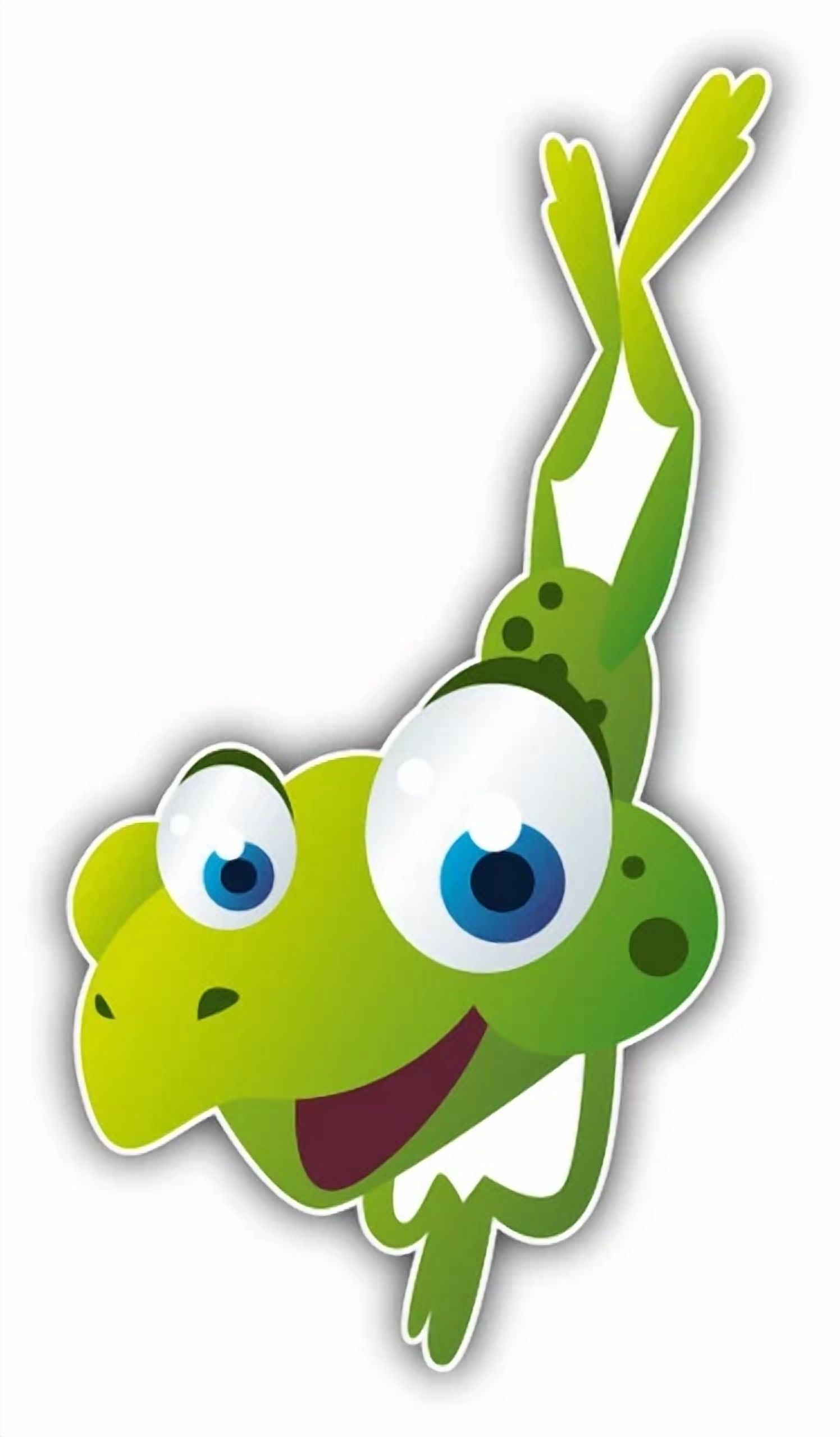 DOPASTICKER Frog Swimmer Cartoon Sticker Decal Phone Decal Water Bottle ...