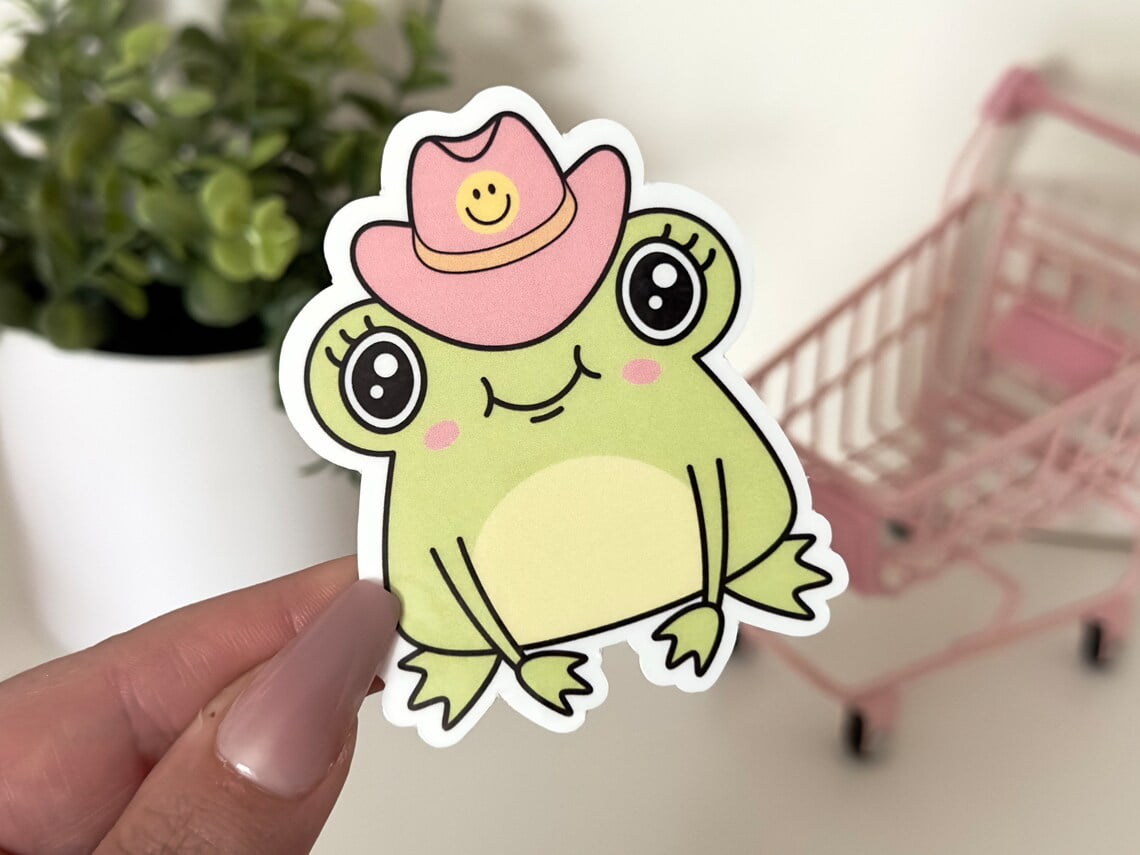 DOPASTICKER Frog Waterproof Sticker, Retro Sticker, Waterbottle Sticker ...