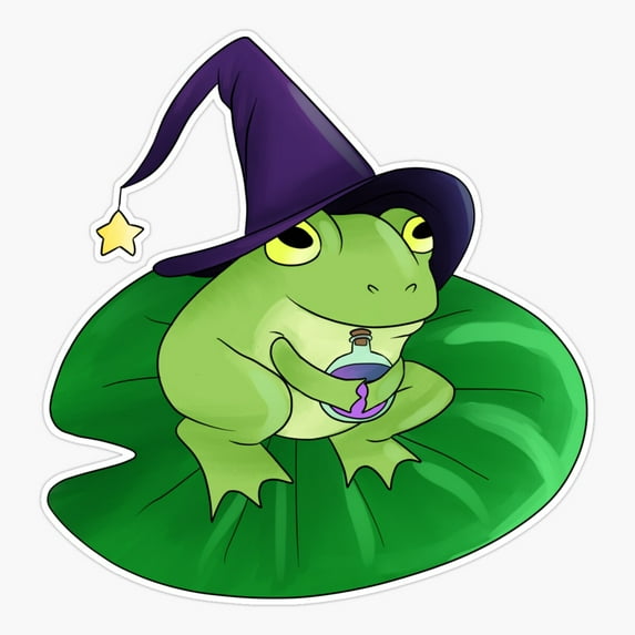 DOPASTICKER Frog Wizard Sticker, Phone Sticker Water Bottle Sticker Car ...