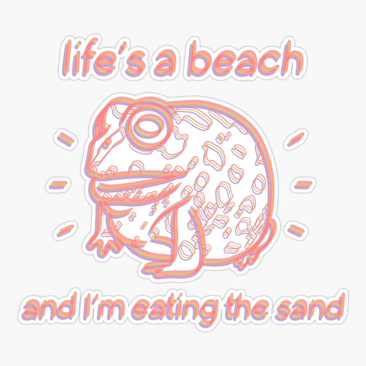 DOPASTICKER Froggie Life'S A Beach I'M Eating The Sand Sticker, Phone ...