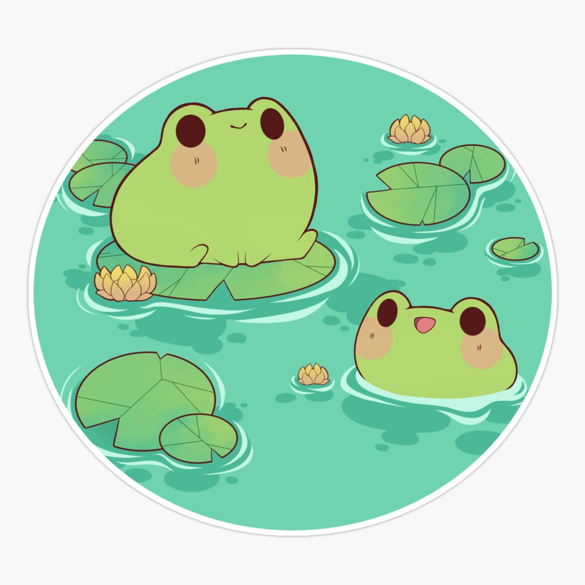 DOPASTICKER Froggies By The Water Sticker, Phone Sticker Car Stickers ...