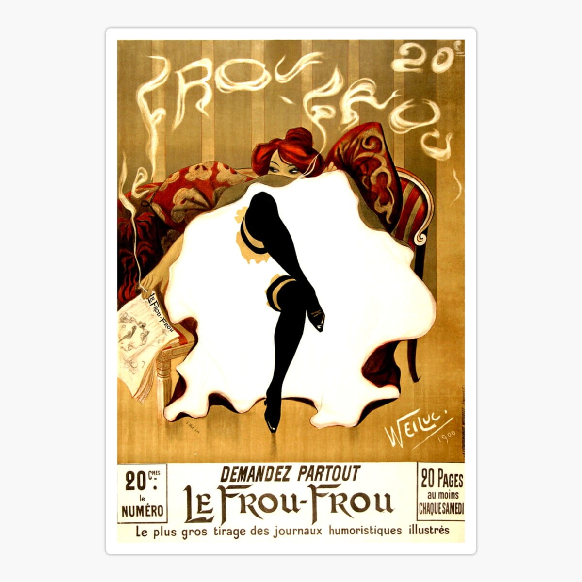 DOPASTICKER Frou Frou 1900 Magazine Advertising Print Sticker, Phone ...