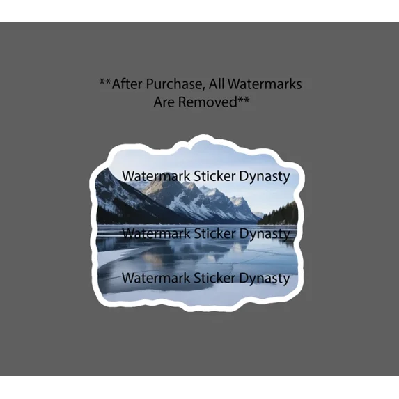 DOPASTICKER Frozen Lake Sticker Winter Ice Mountain Scene Sticker Phone ...
