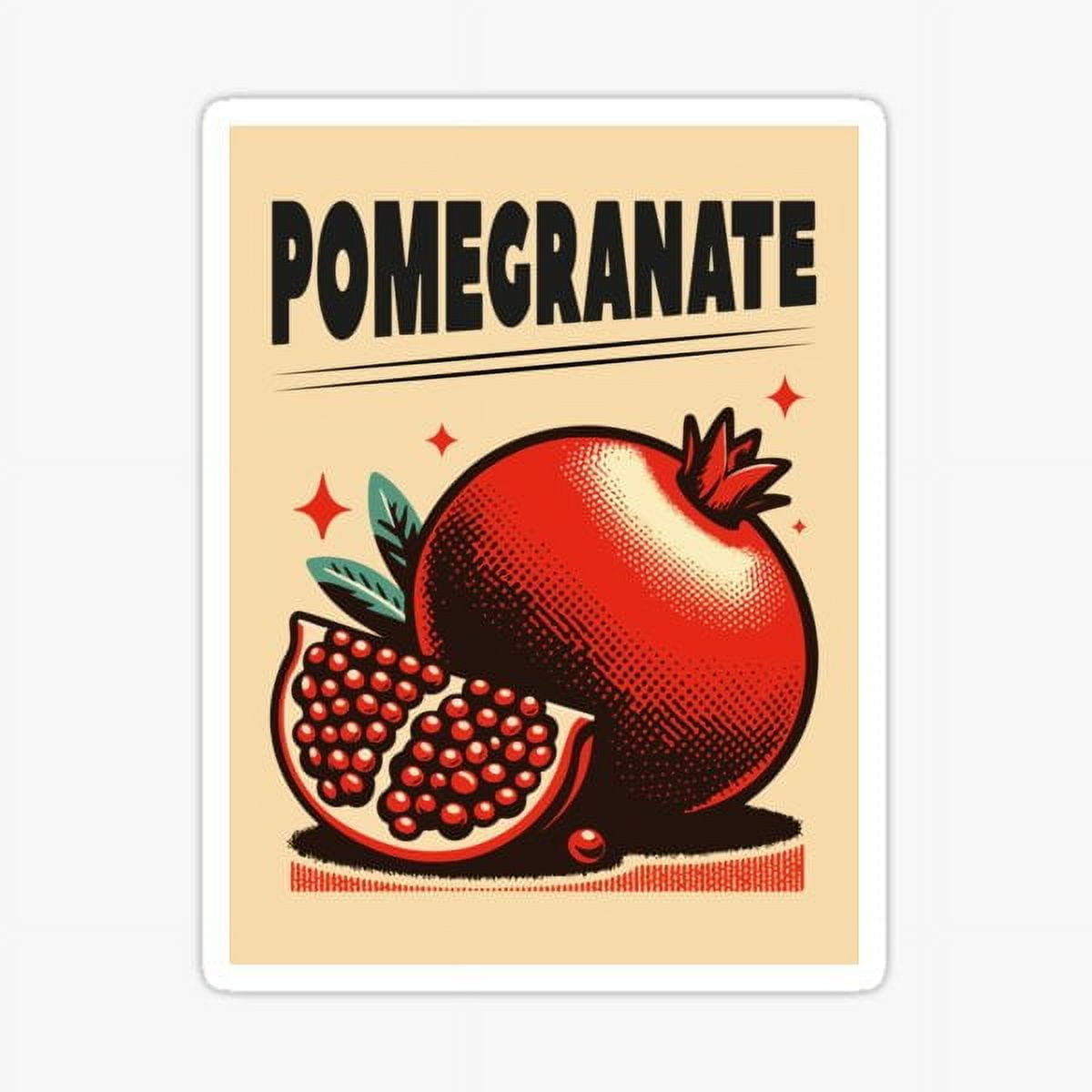 DOPASTICKER Fruit Market Retro, Pomegranate, Tropical, Food Art ...