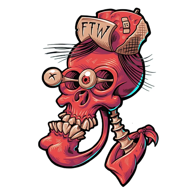 DOPASTICKER Ftw Skeleton Sticker Street Art Urban Edgy Hip Hop Grunge ...