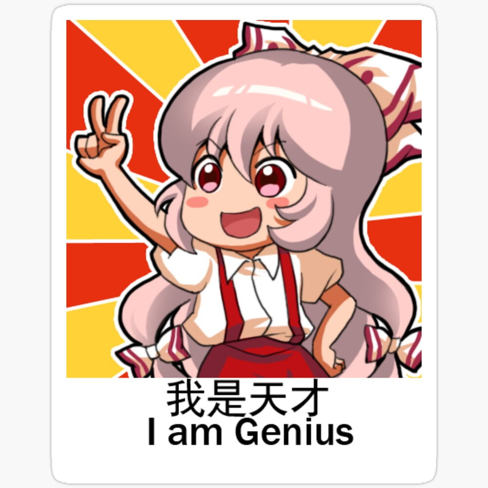 DOPASTICKER Fujiwara No Mokou - I Am Genius Sticker Phone Decal Water ...