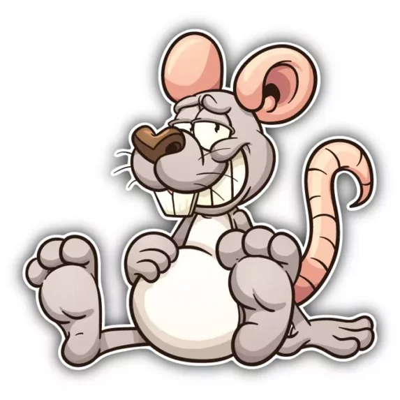 DOPASTICKER Full Belly Mouse Cartoon Sticker Decal Phone Decal Water ...