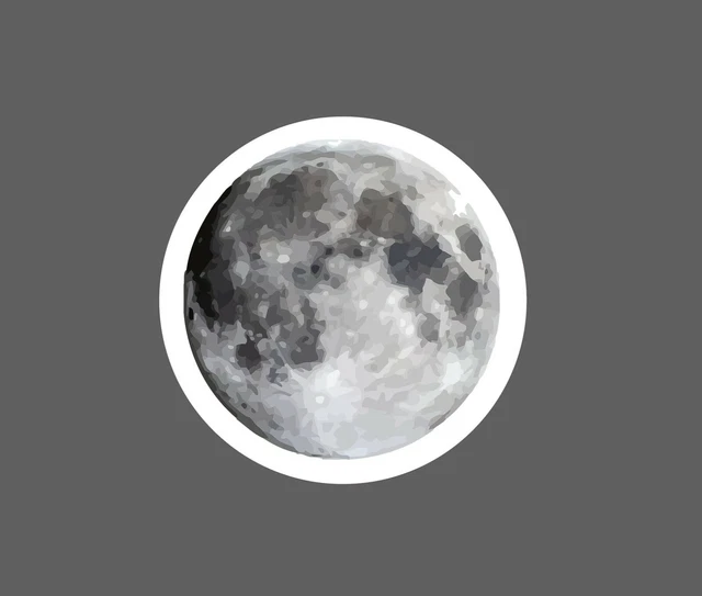 DOPASTICKER Full Moon Sticker Realistic Moon Phase Space Sticker Phone ...