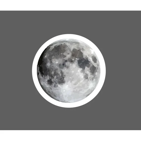 DOPASTICKER Full Moon Sticker Realistic Moon Phase Space Sticker Phone ...