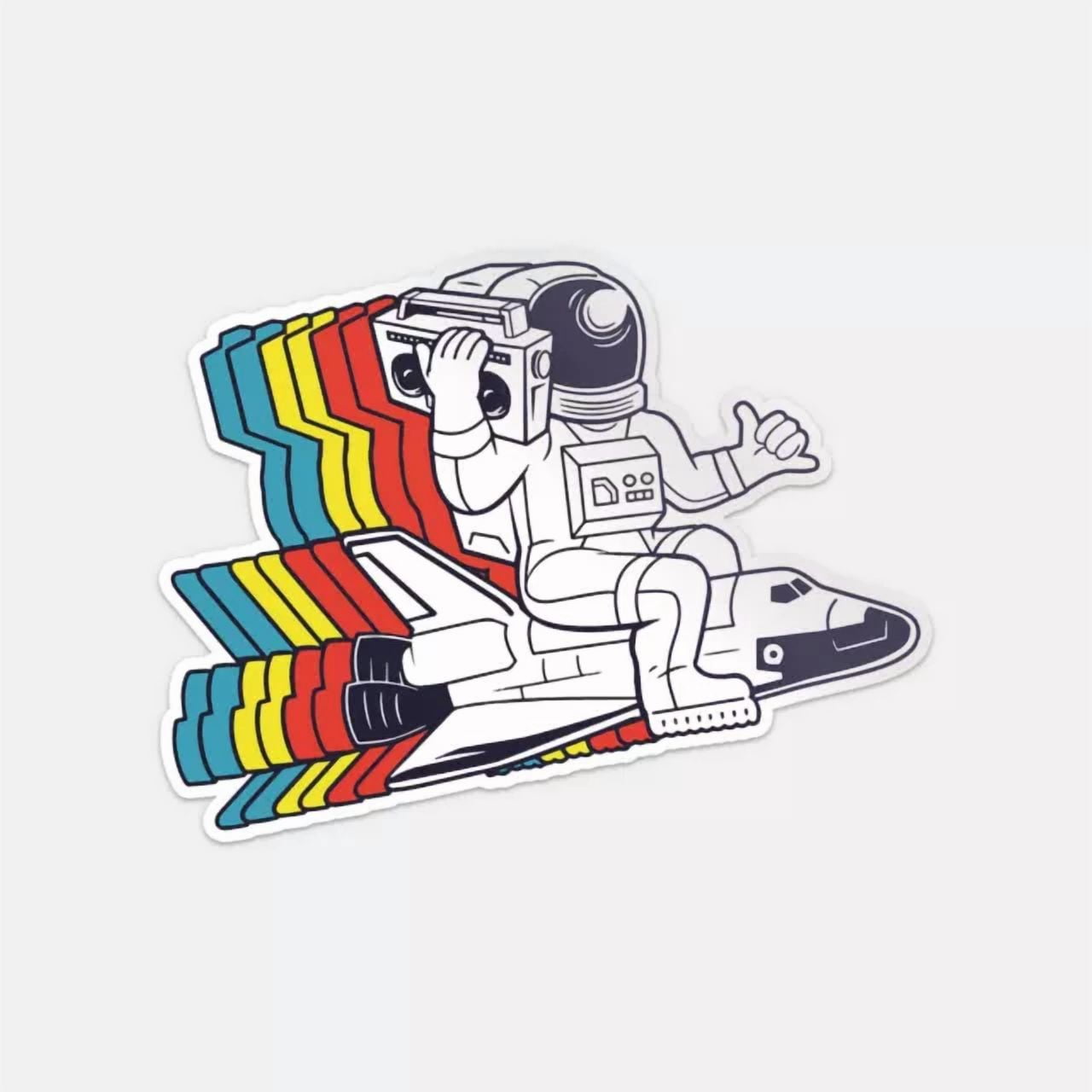 DOPASTICKER Funky Astronaut Sticker Decal Phone Decal Water Bottle ...