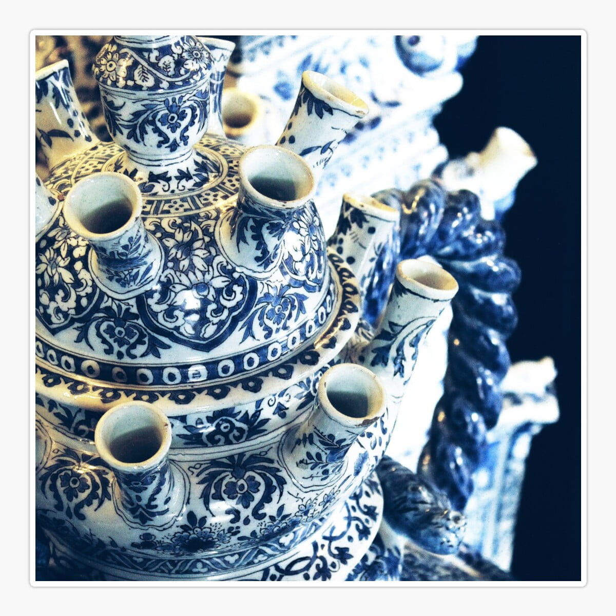 DOPASTICKER Funky Blue Vase (Square) Sticker, Phone Sticker Car ...