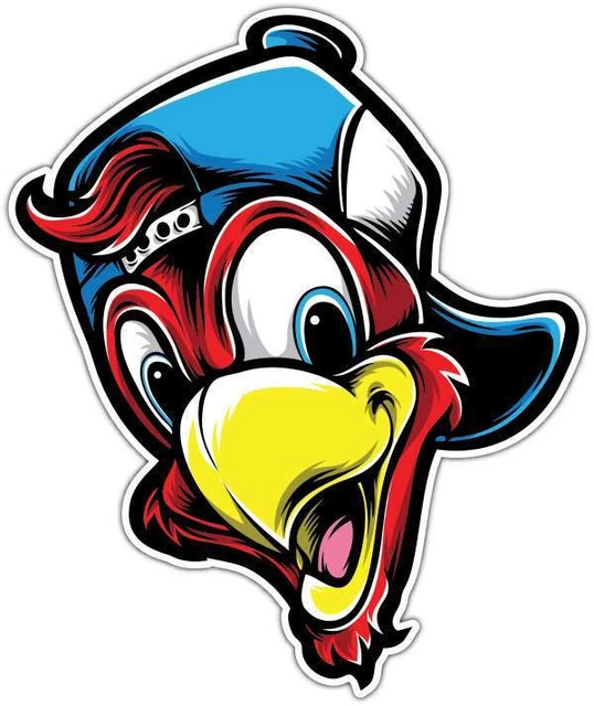 DOPASTICKER Funky Parrot Baseball Hat Cartoon Car Window Sticker Decal ...