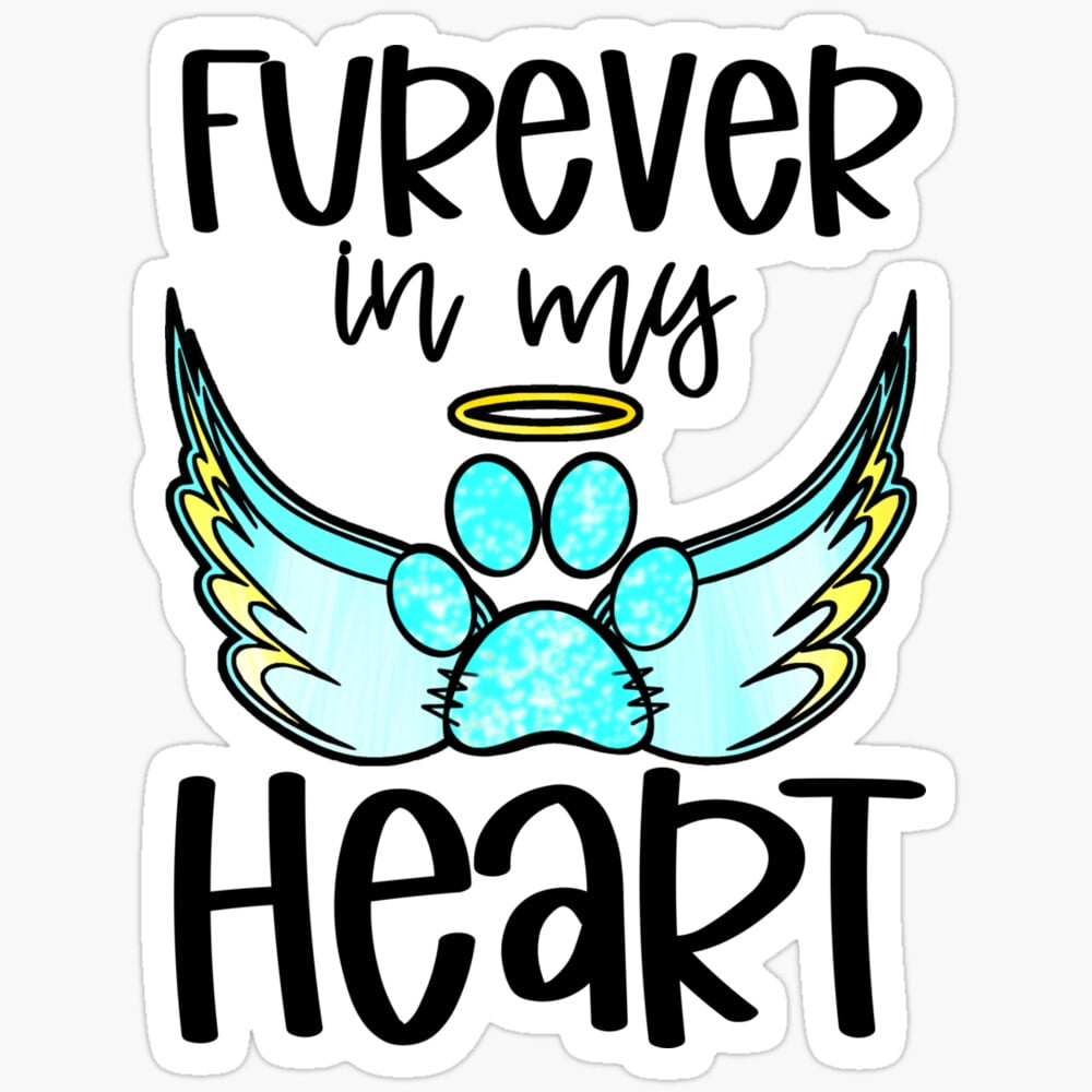 DOPASTICKER Furever In My Heart Dog Cat Paw Print Pet In Memory ...