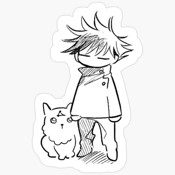 DOPASTICKER Fushiguro Megumi And Demon Dog Sticker, Waterproof Sticker ...
