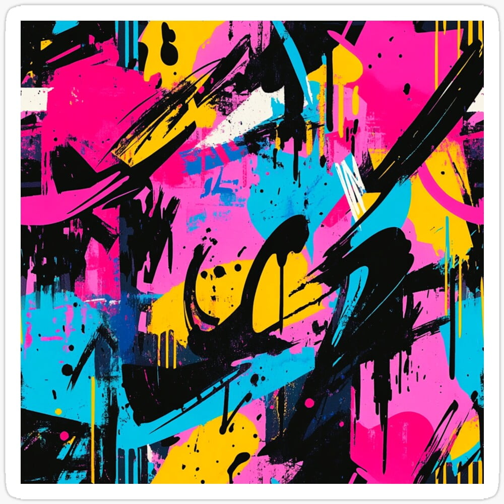 DOPASTICKER Futuristic Graffiti Chaos Sticker Phone Sticker, Latop ...