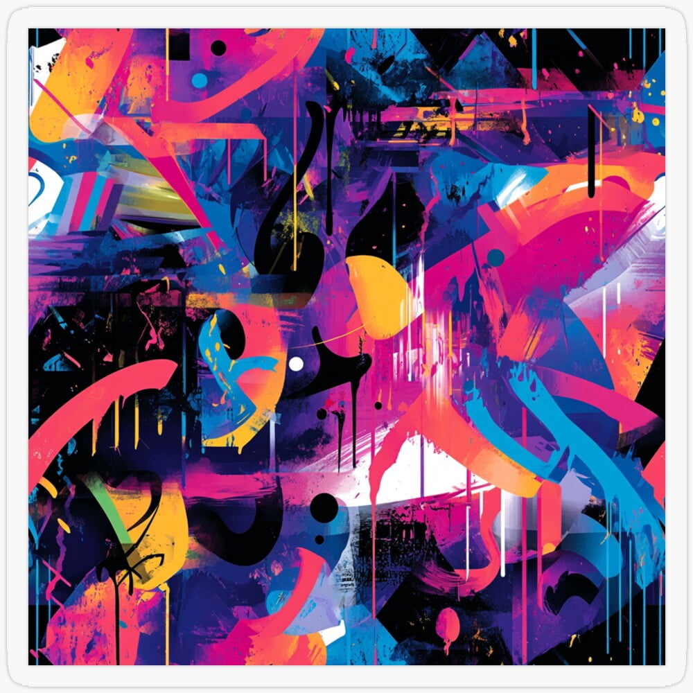 DOPASTICKER Futuristic Graffiti Chaos Sticker Phone Sticker, Latop ...